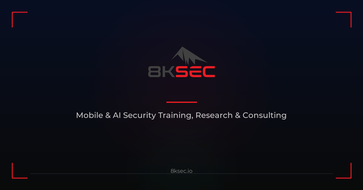 8kSec | Live & On-Demand Mobile & AI Security Trainings