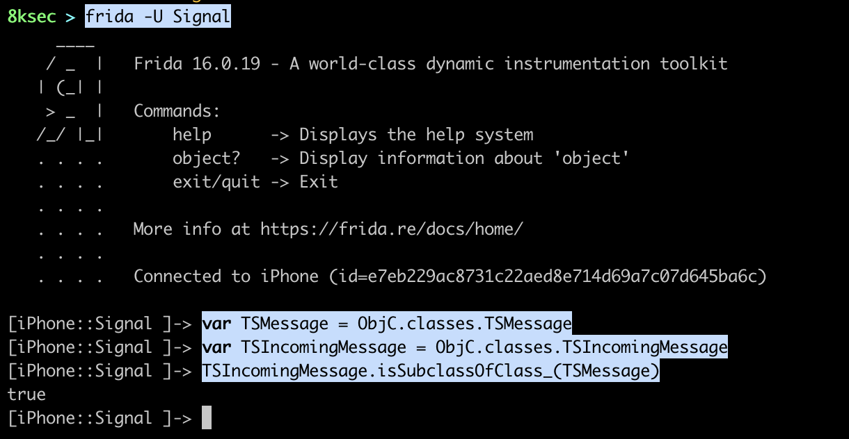 Advanced Frida Usage Part 2 – Analyzing Signal And Telegram Messages On iOS | 8kSec Blogs